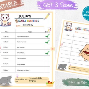 Animal Daily Routine Planner Printable Minimalistic Chore - Etsy
