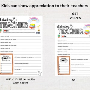 Teacher Appreciation Week Printable, Its All About My Teacher, Teacher ...