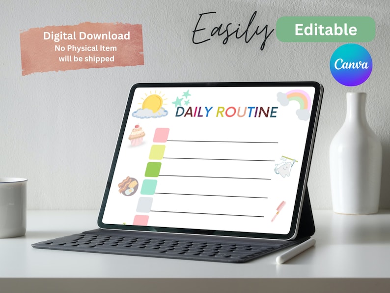 Editable Daily Routine Planner for Kids | Daily Printable ...