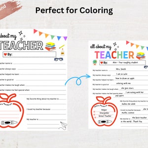 Teacher Appreciation Week Printable, Its All About My Teacher, Teacher ...