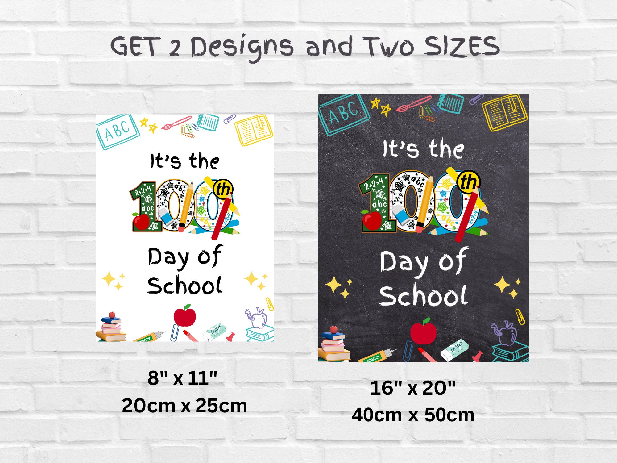 100th Day of School Sign Printable, Editable 100 Days of School ...