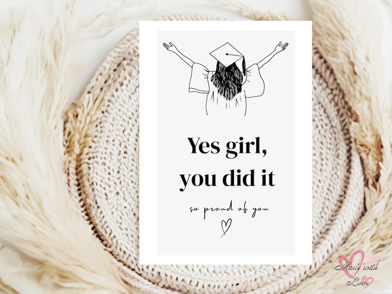 Girl You Did It Graduation Card Congratulations Card For College