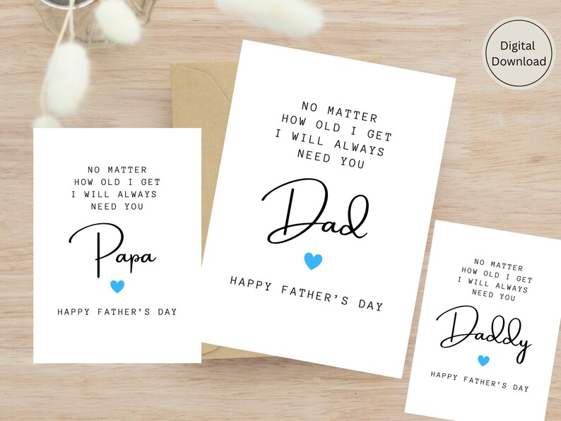 Fathers Day Card for Dad Printable, Fathers Day Gift, Papa Fathers Day ...