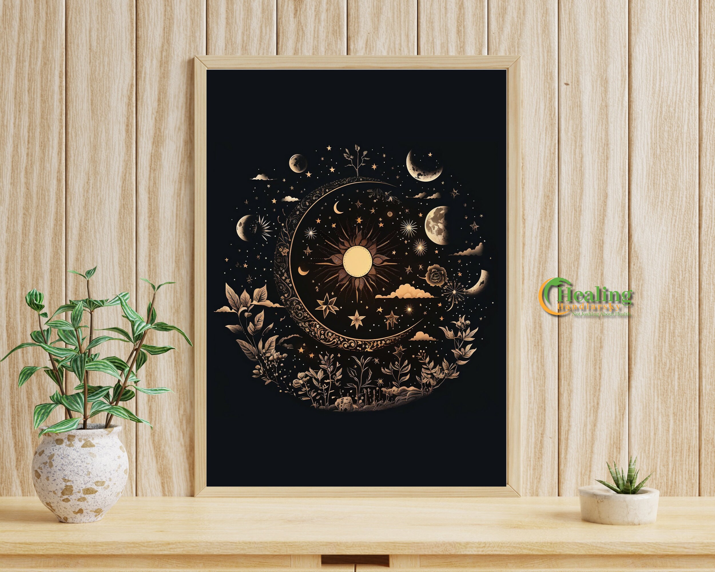 Gothic Night Sun and Moon Wall Art | Digital Art & Printable Wall Decor ...
