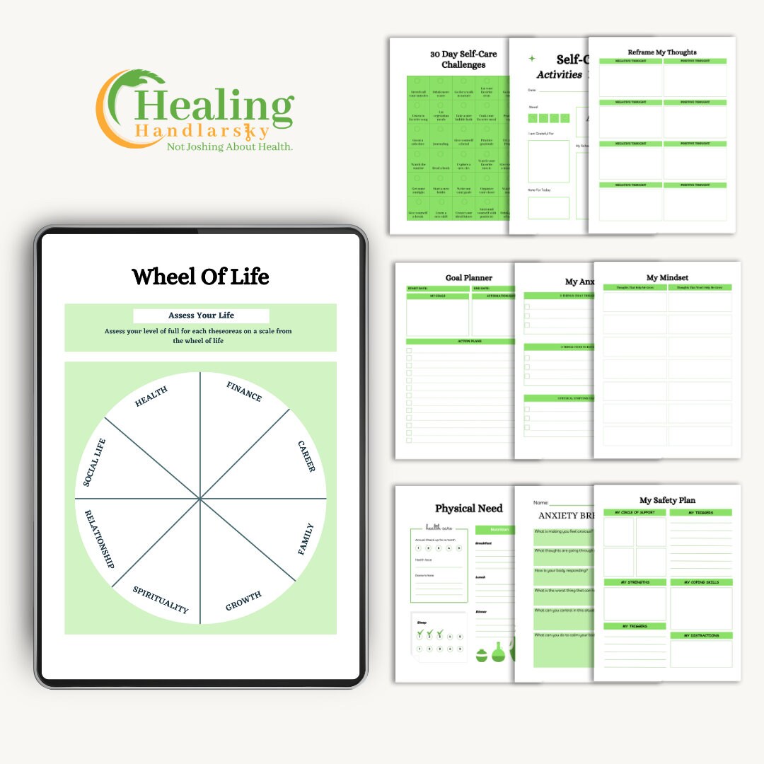 Mental Health Planner | Self Care Journal & Wellness Tracker - Etsy