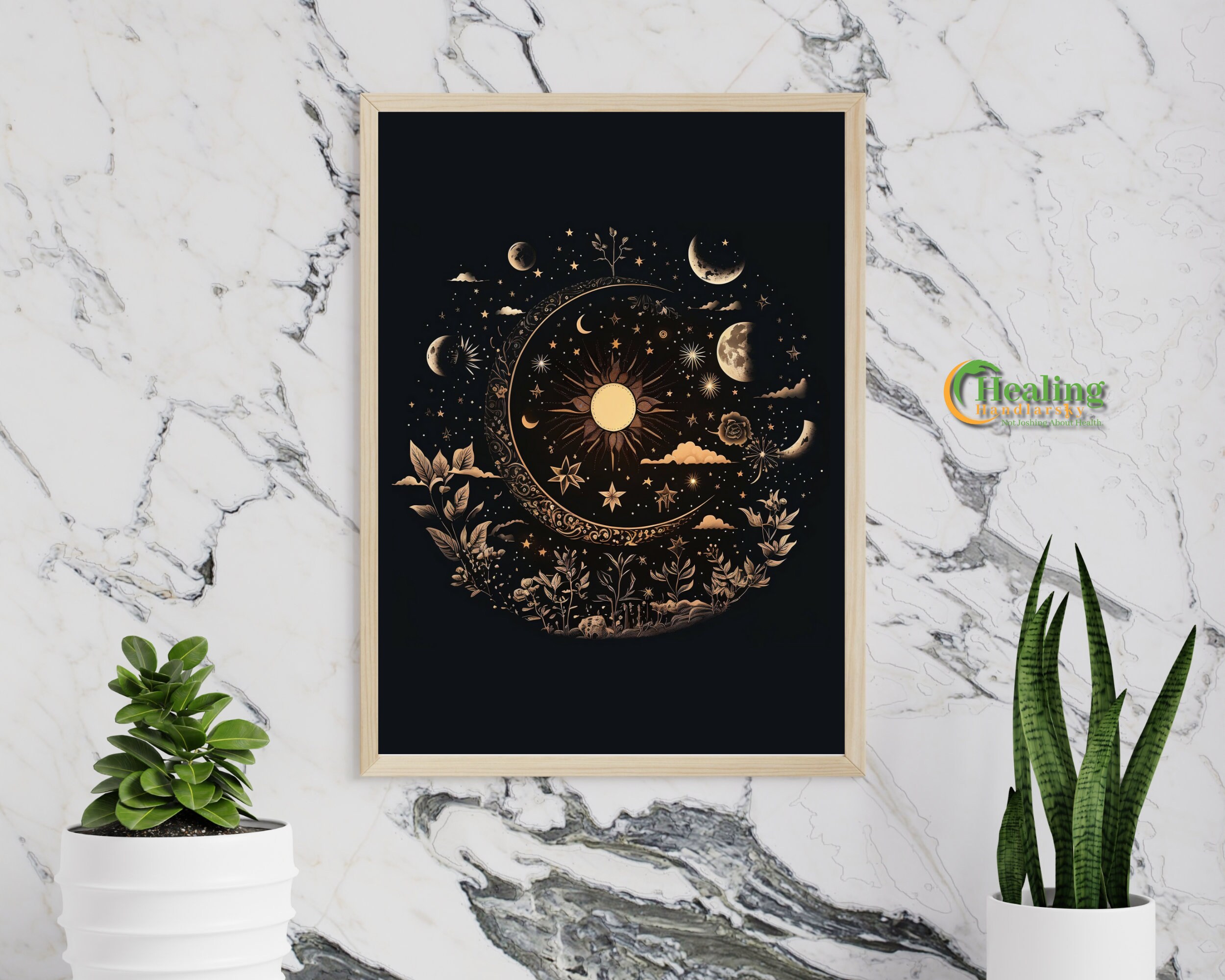 Gothic Night Sun and Moon Wall Art | Digital Art & Printable Wall Decor ...