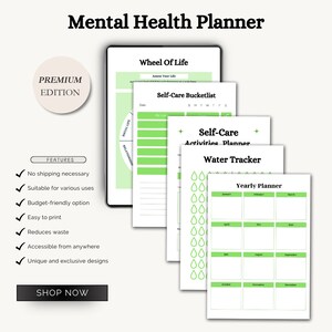 Mental Health Planner | Self Care Journal & Wellness Tracker - Etsy