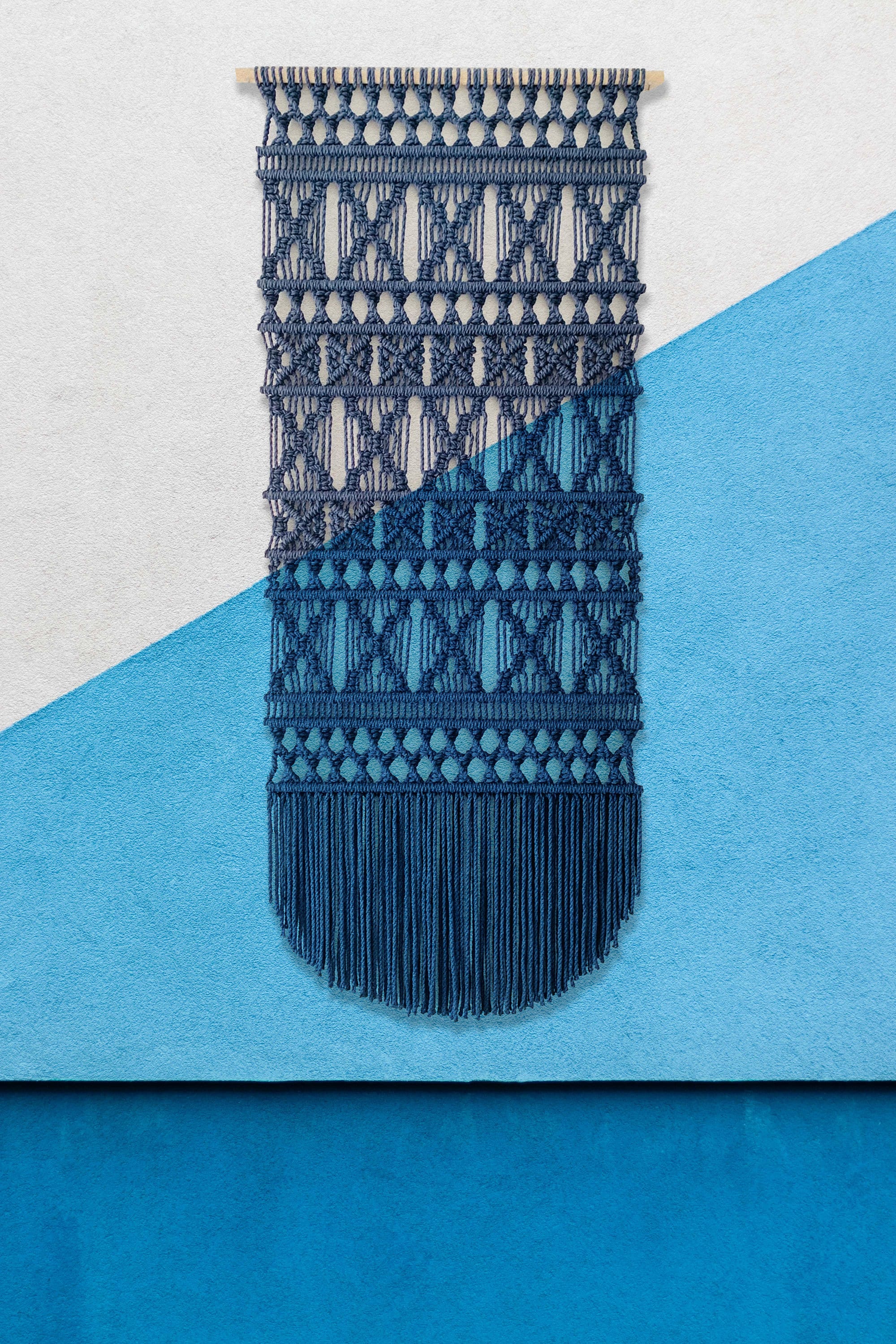 Large Home Decor Unique Blue Macrame Wall Hanging Ideal - Etsy UK