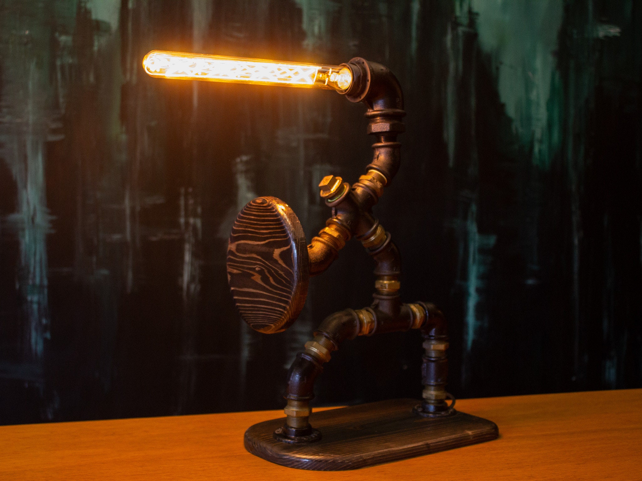 Christmas Gift Knight Man Industrial Knight Table Lamp Steampunk ...