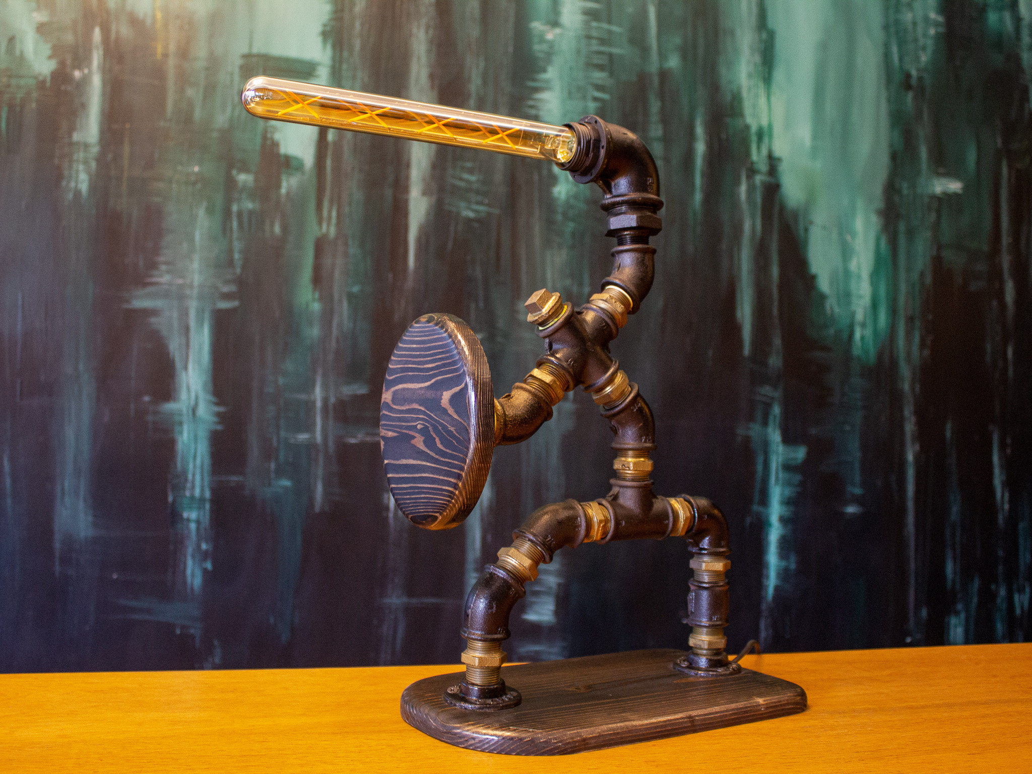 Christmas Gift Knight Man Industrial Knight Table Lamp Steampunk ...