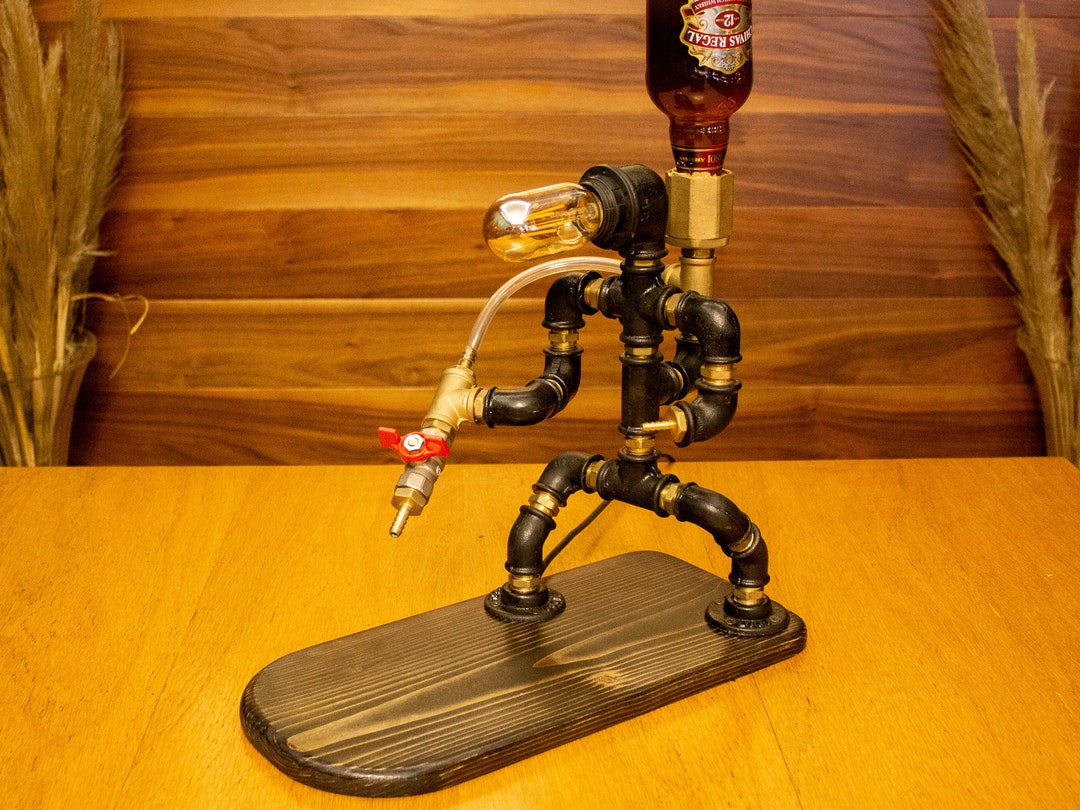 Steampunk Fireman Lamp - Rustic Industrial Alcohol Dispenser - Etsy