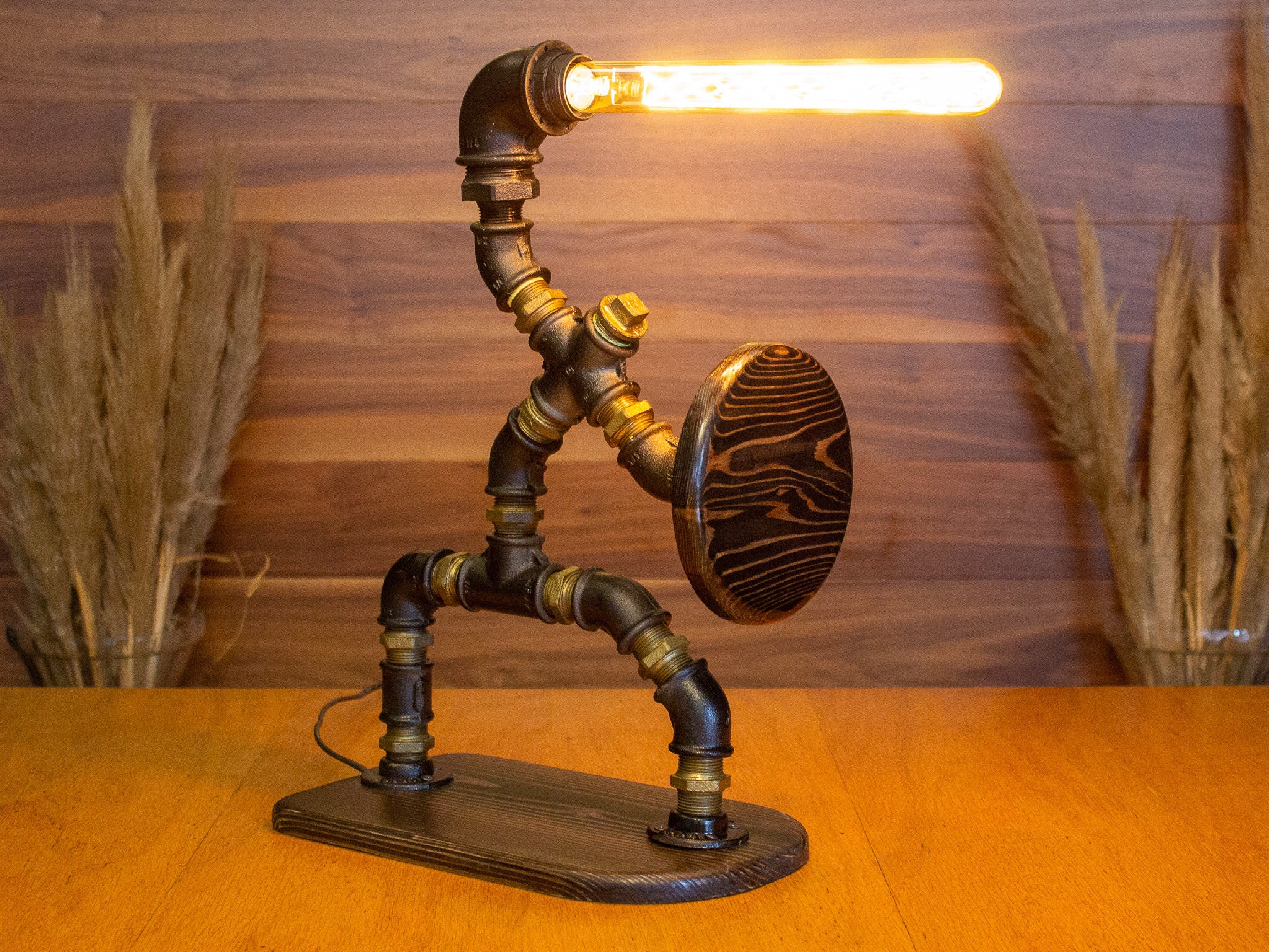 Christmas Gift Knight Man Industrial Knight Table Lamp Steampunk ...