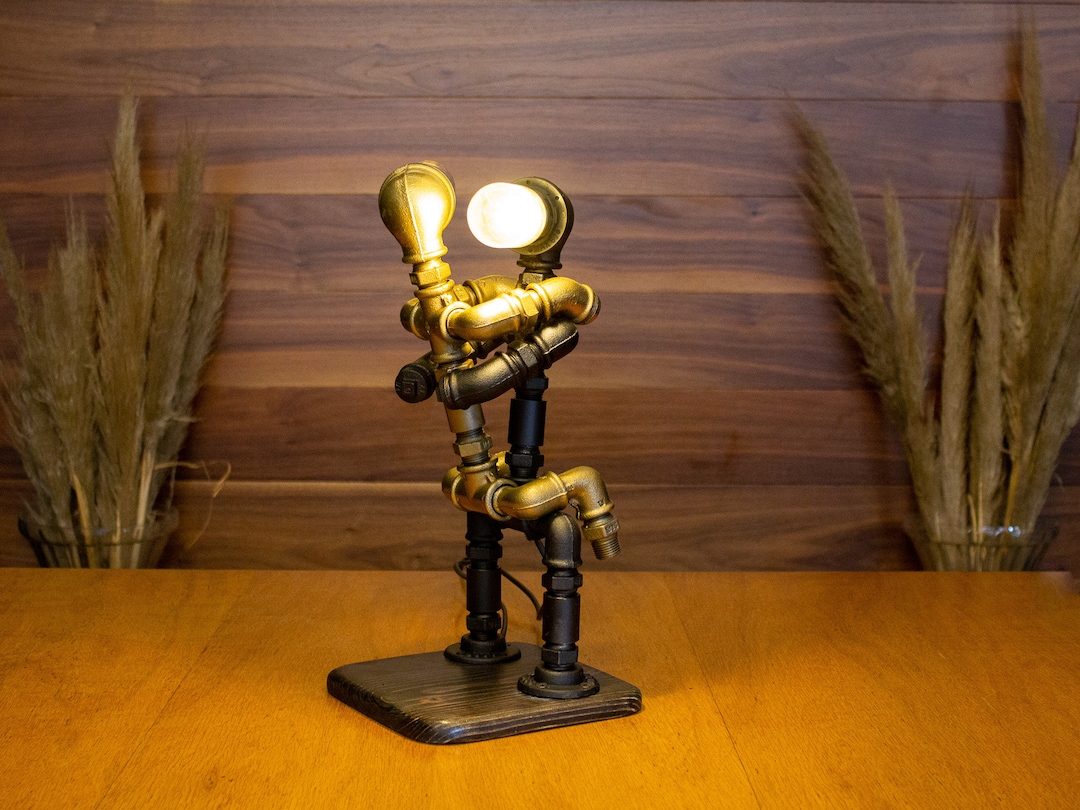 Steampunk Sex Position Table Lamp – Rustic Pipe Man Woman Desk Light - Etsy