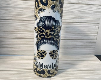 Mom Life and Mini Life Leopard Pink Gold Sublimation Tumbler - Etsy