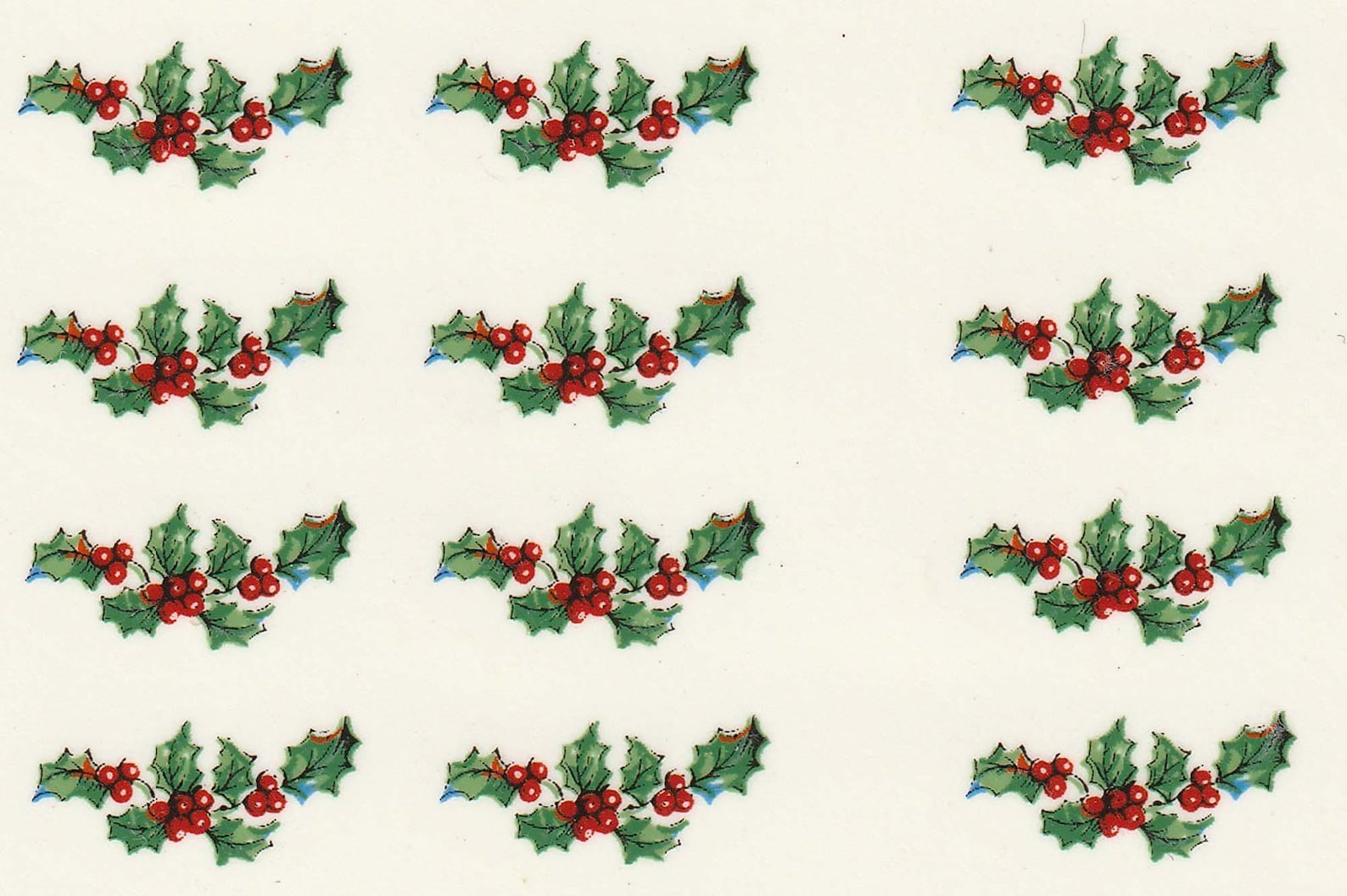 Vintage Holly Waterslide Decals: Mini Christmas Crafts, Dollhouse (48 ...