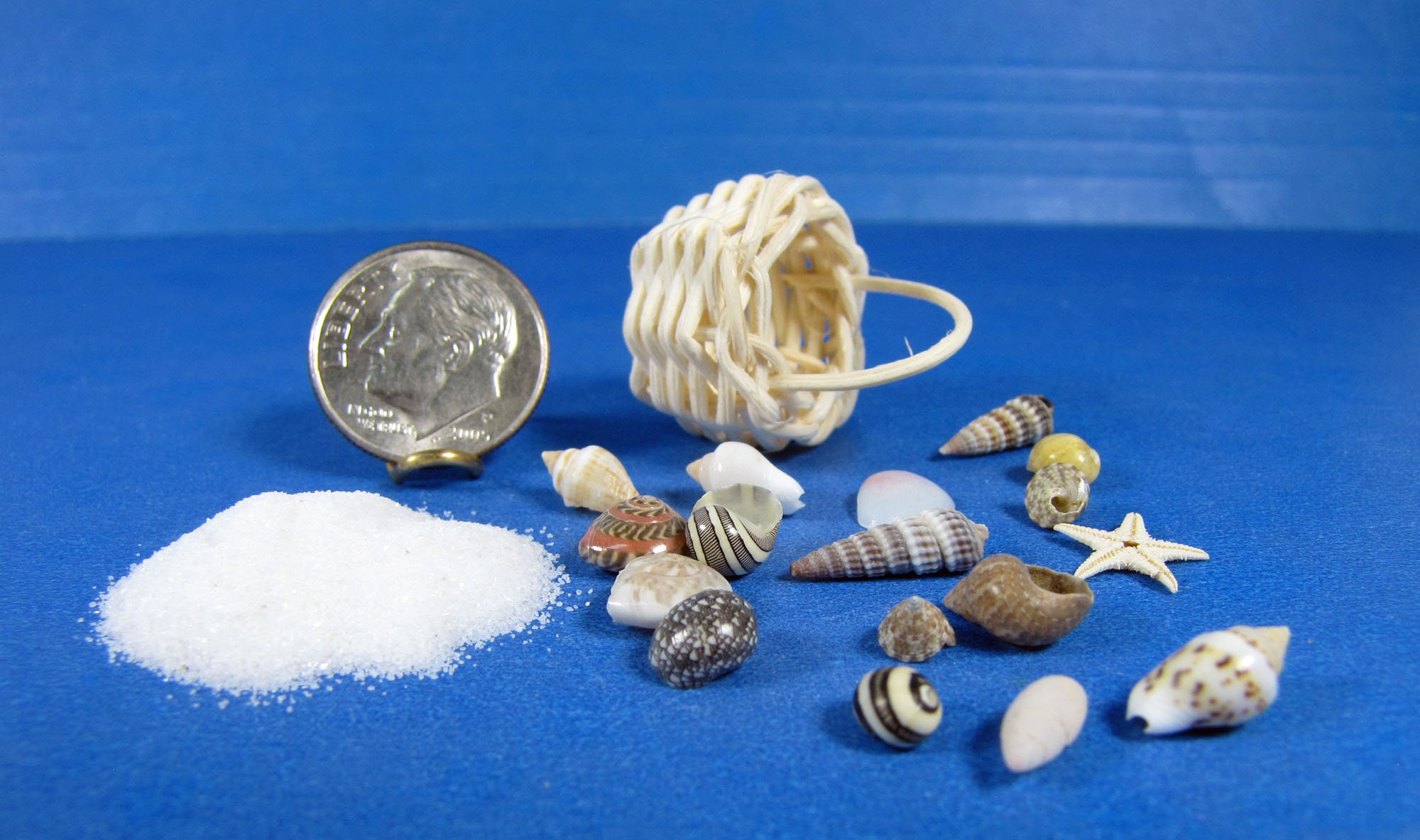 Mini Woven Basket of Seashells W/starfish & Sand 3/4d. - Etsy