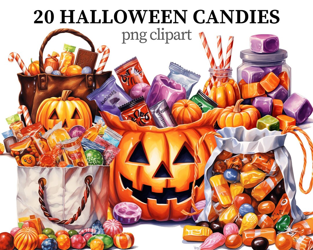 Halloween Candies Clipart Sweets PNG Autumn Clipart Jack O Lantern Png ...