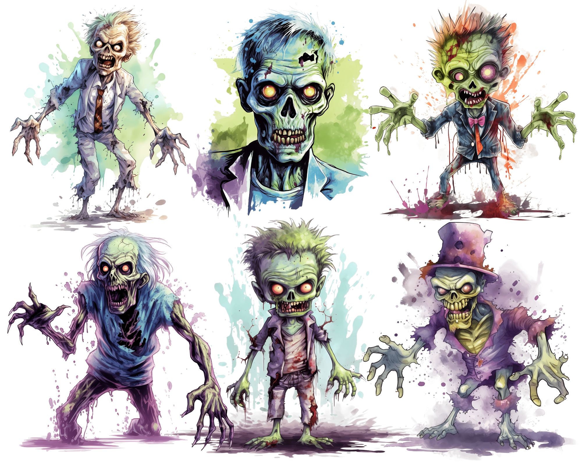 Cartoon Zombie Clipart Halloween PNG Funny Children Clipart Fantasy Png ...