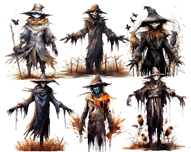 Scarecrow Clipart Creepy PNG Spooky Halloween Clipart Dark Fantasy ...