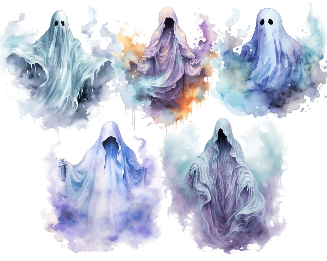 Ghost Clipart Halloween PNG Spooky Clipart Watercolor Ghosts Png ...