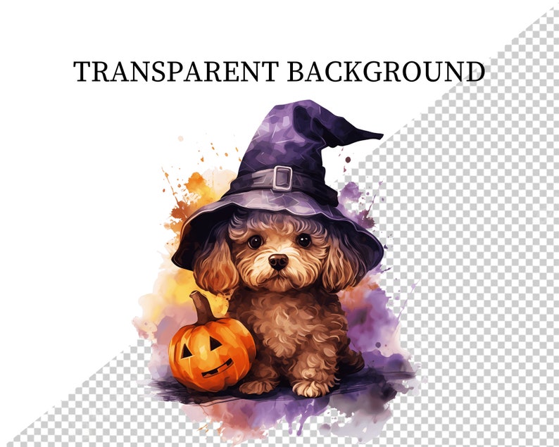 Cute Halloween Dogs Clipart Puppy PNG Watercolor Clipart Halloween ...