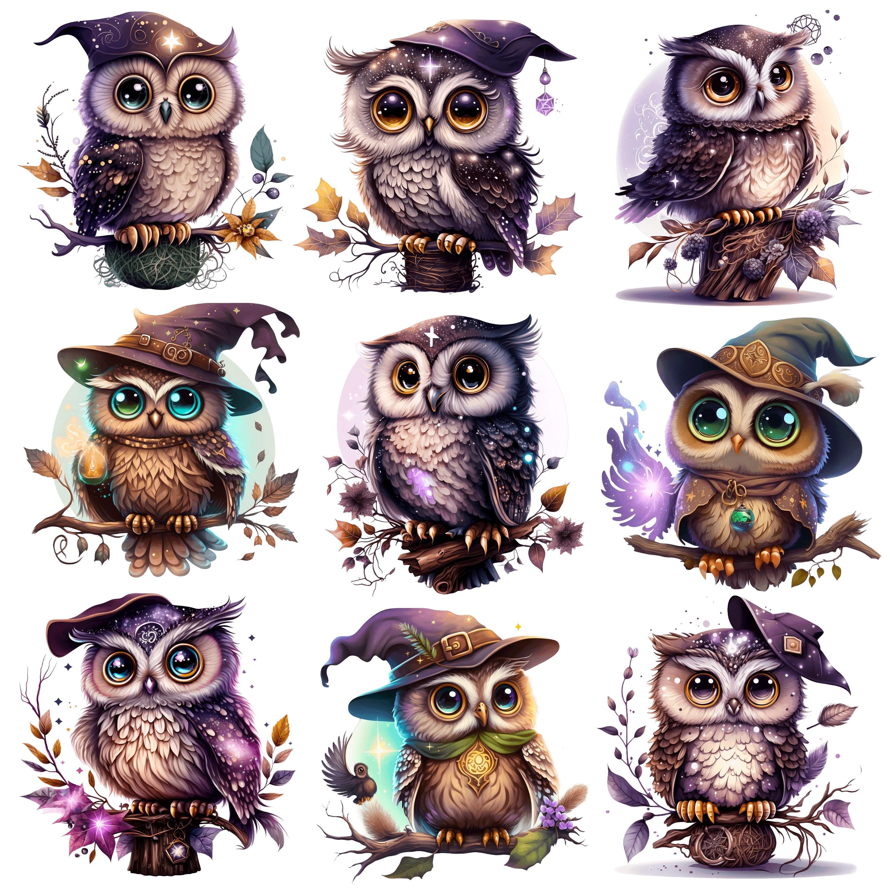 Magical Owls Clipart Fantasy PNG Baby Owl Cute Birds Magic Clipart ...