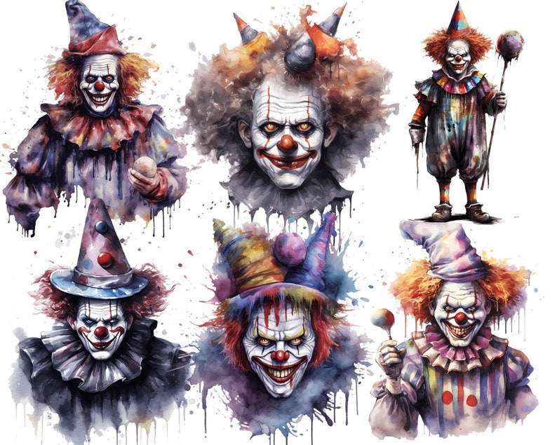 Scary Clown Clipart Horror PNG Spooky Clowns Creepy Clipart Circus Png ...