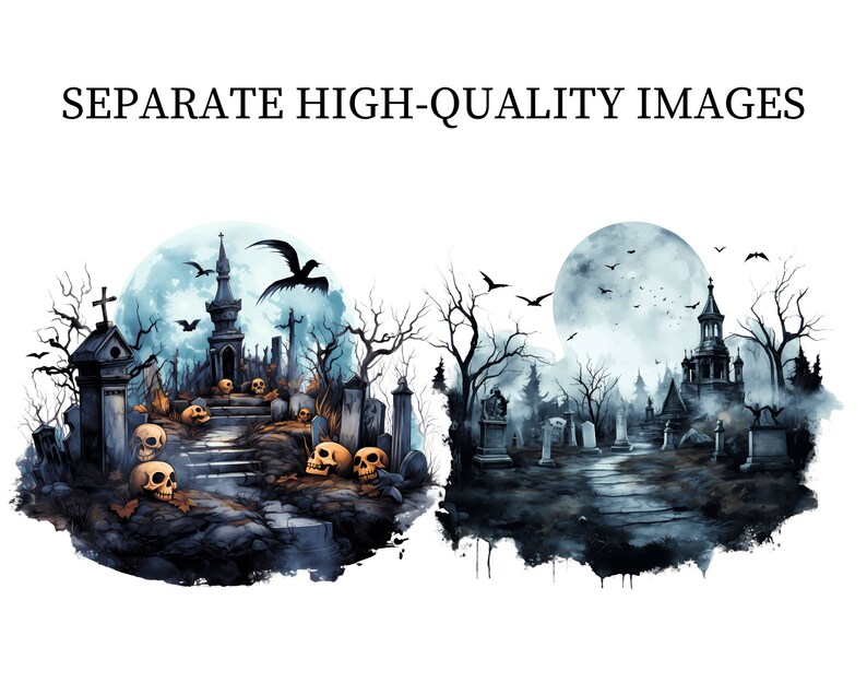 Cemetery Clipart Graves PNG Halloween Clipart Mystical Graveyard Images ...