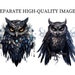 Mystical Owls Clipart Gothic PNG Fantasy Owl Wizard Magic Clipart Bird ...