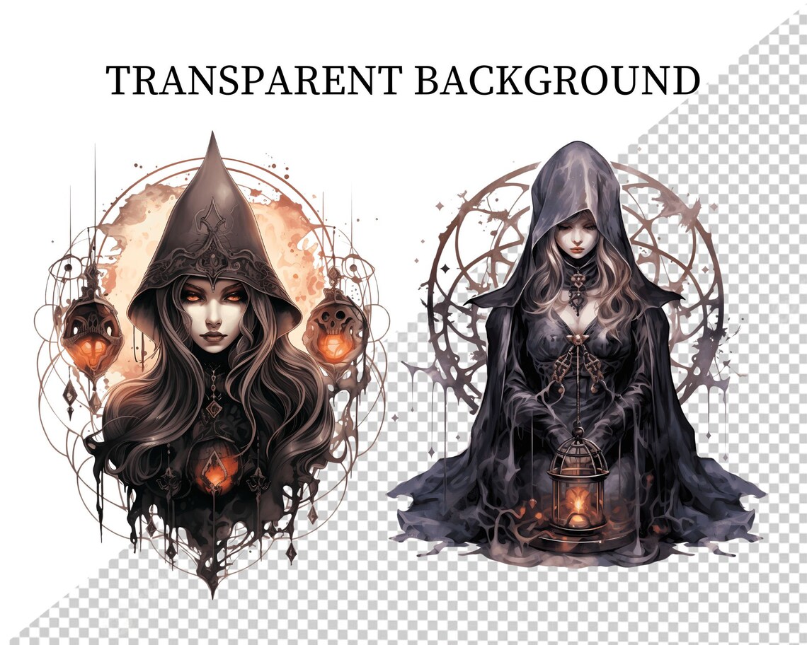 Witch Clipart Mystical PNG Black Magic Halloween Clipart Dark Fantasy ...