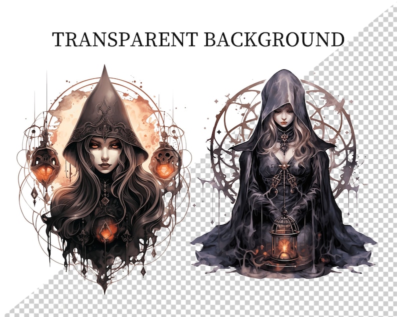 Witch Clipart Mystical PNG Black Magic Halloween Clipart Dark Fantasy ...