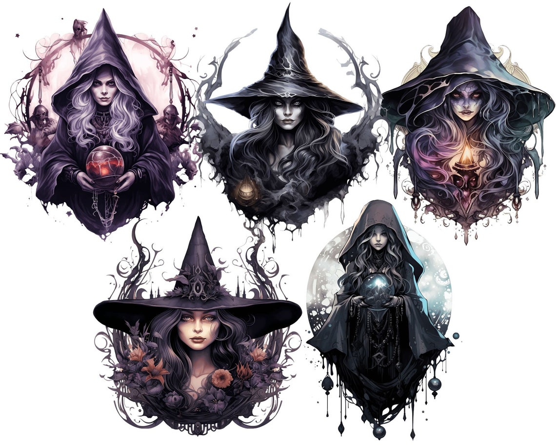 Witch Clipart Mystical PNG Black Magic Halloween Clipart Dark Fantasy ...