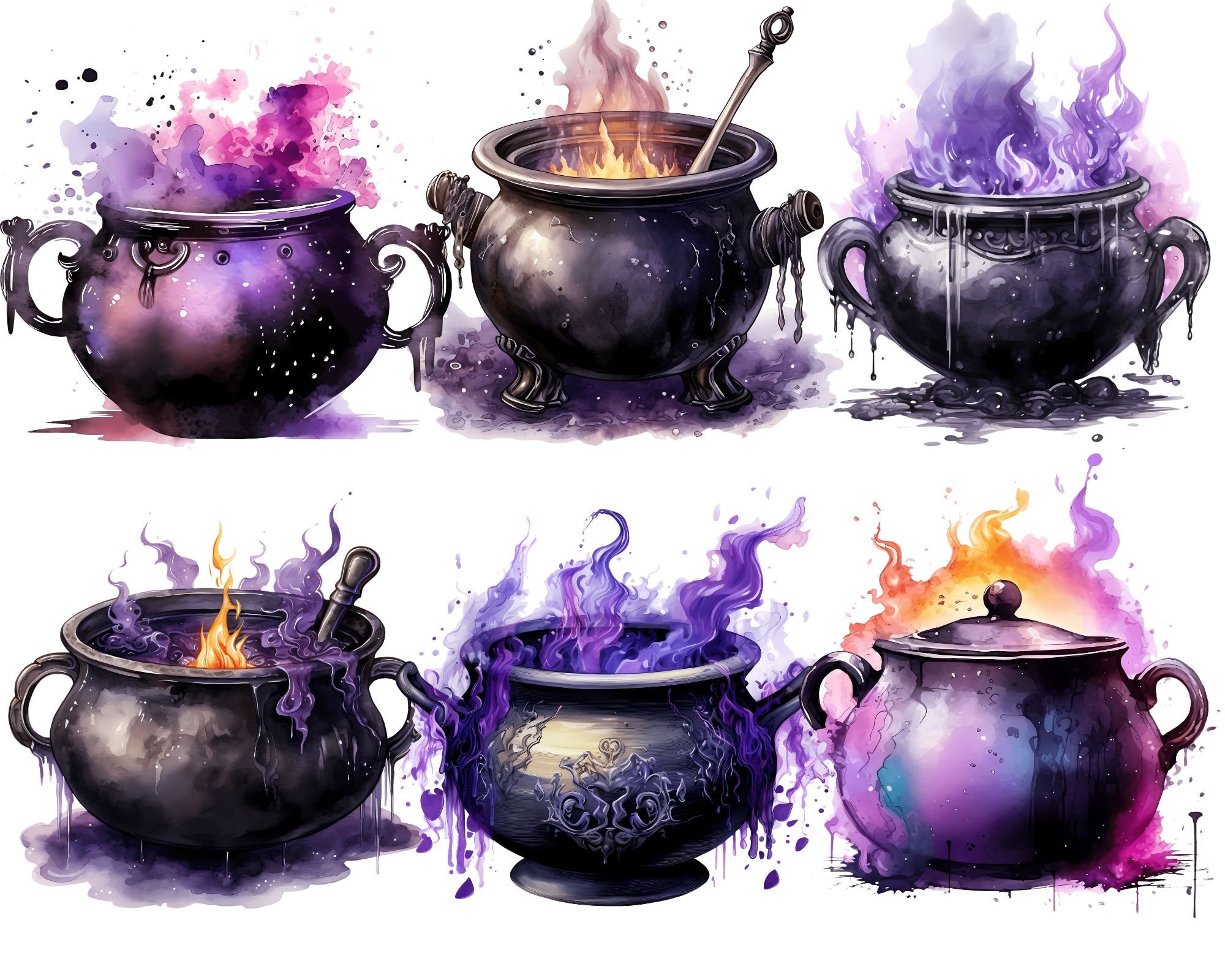 Witchy Cauldrons Clipart Potion PNG Magic Clipart Fantasy Cauldron Png ...