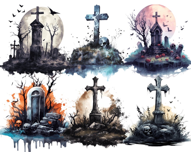 Grave Clipart Gravestone PNG Halloween Clipart Mystical Cemetery Images ...