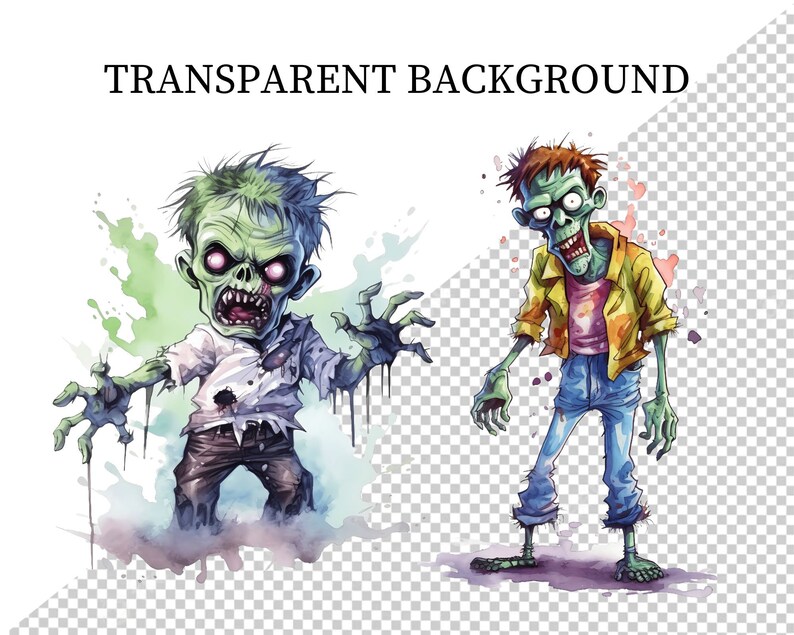 Cartoon Zombie Clipart Halloween PNG Funny Children Clipart Fantasy Png ...