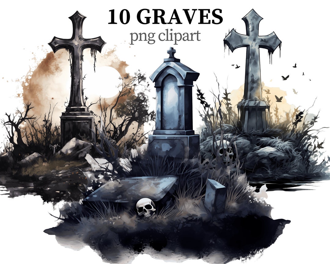 Grave Clipart Gravestone PNG Halloween Clipart Mystical Cemetery Images ...