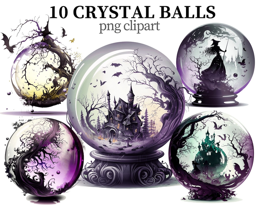 Crystal Ball Clipart Witchy PNG Magic Print Fantasy Witchcraft Clipart ...