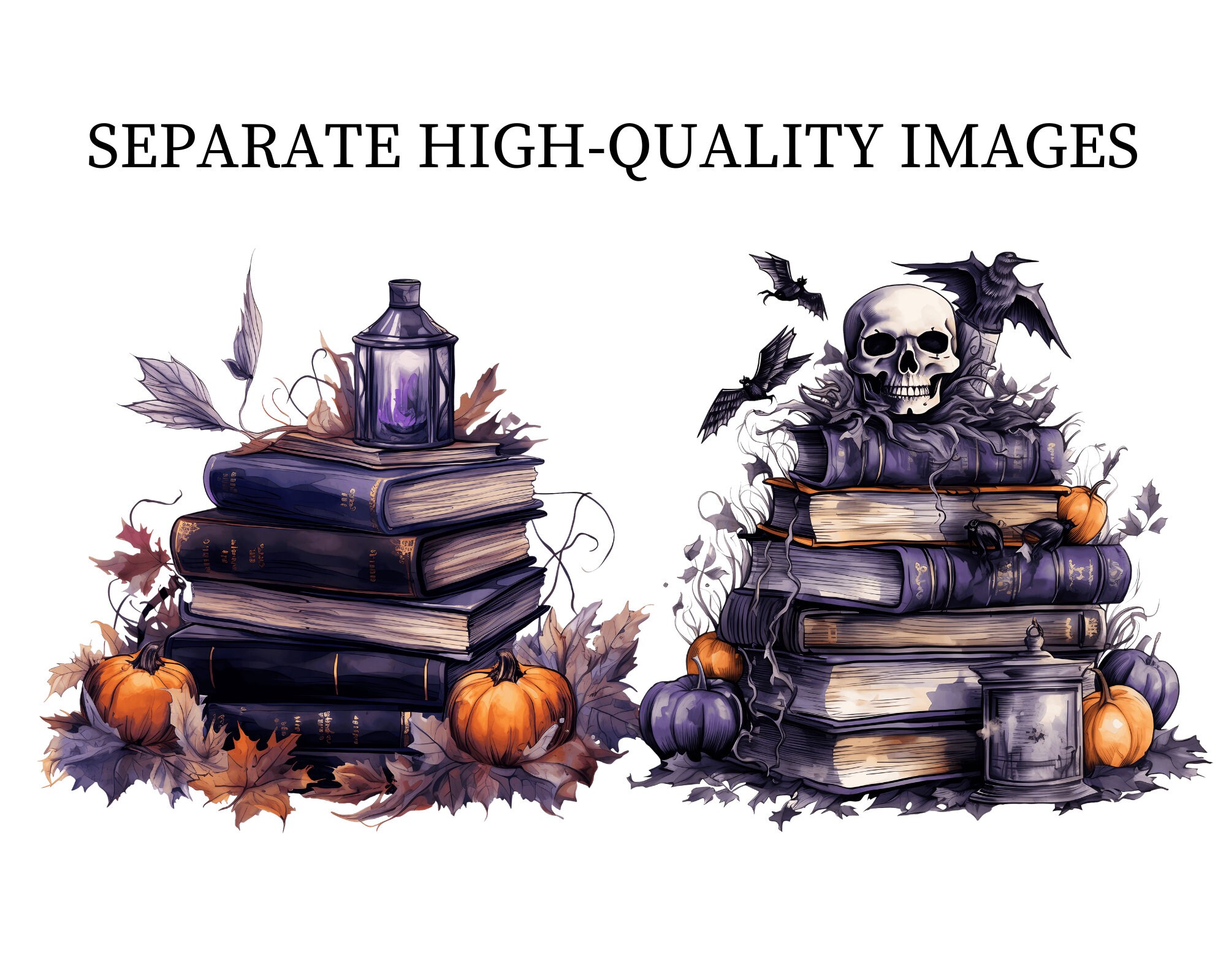 Halloween Books Clipart Mystical PNG Dark Fantasy Clipart Print Books ...