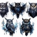 Mystical Owls Clipart Gothic PNG Fantasy Owl Wizard Magic Clipart Bird ...