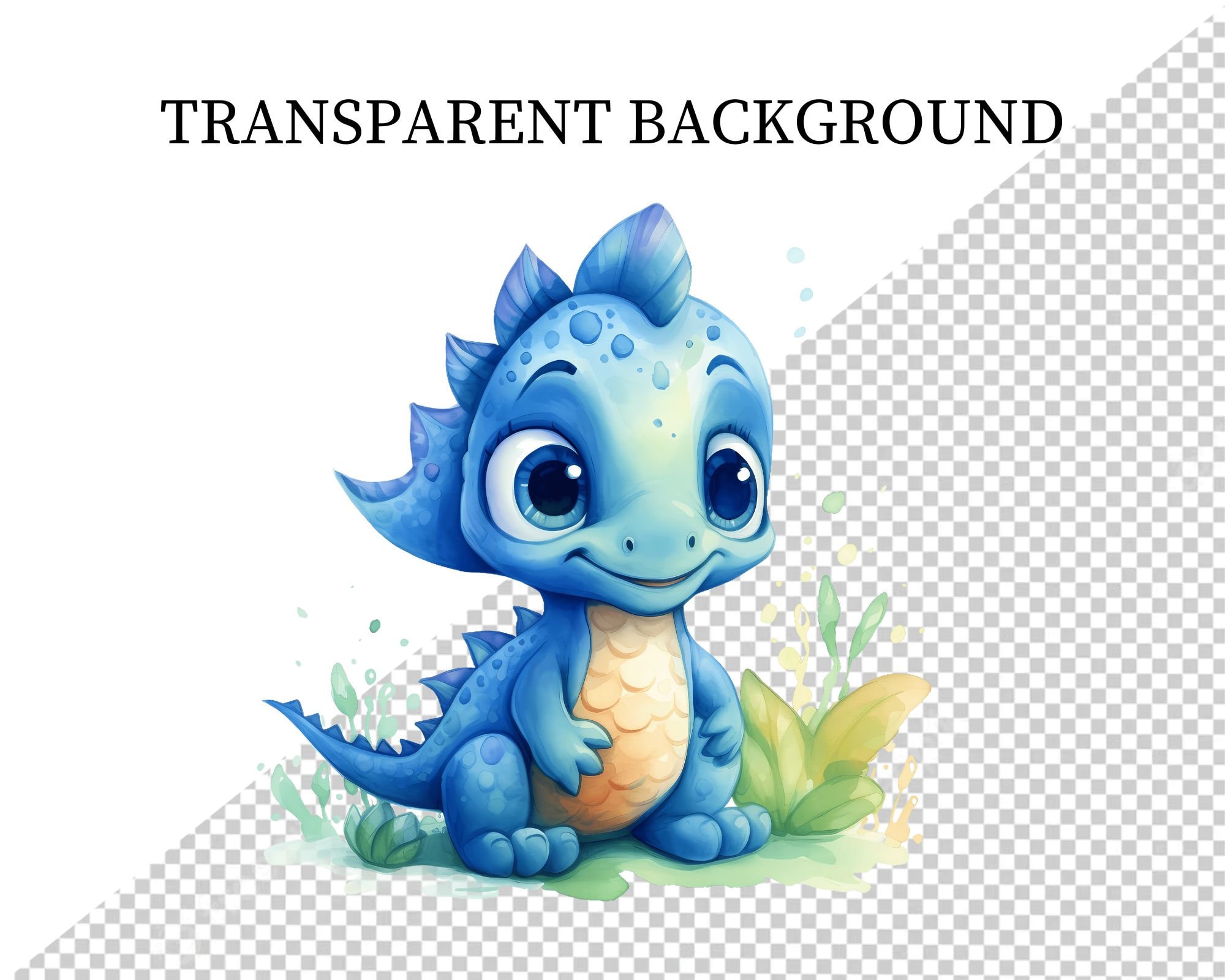 Baby Dino Clipart Friendly PNG Fantasy Creature Cute Dinosaur Children ...
