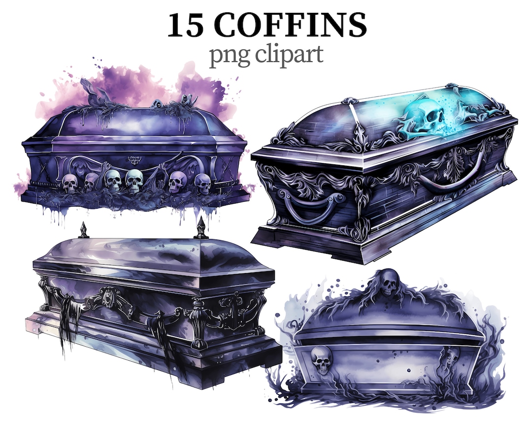 Coffin Clipart Gothic PNG Watercolor Mystical Clipart Dark Fantasy ...