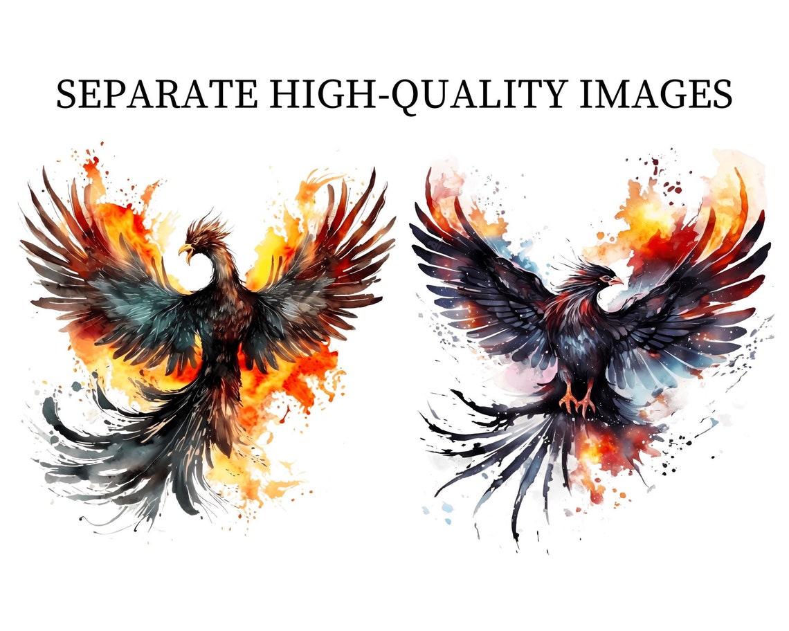 Phoenix Clipart Mythical Firebird PNG Watercolor Fire Phoenix Images ...