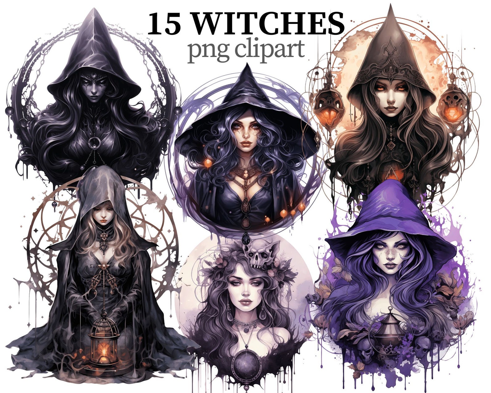 Witch Clipart Mystical PNG Black Magic Halloween Clipart Dark Fantasy ...