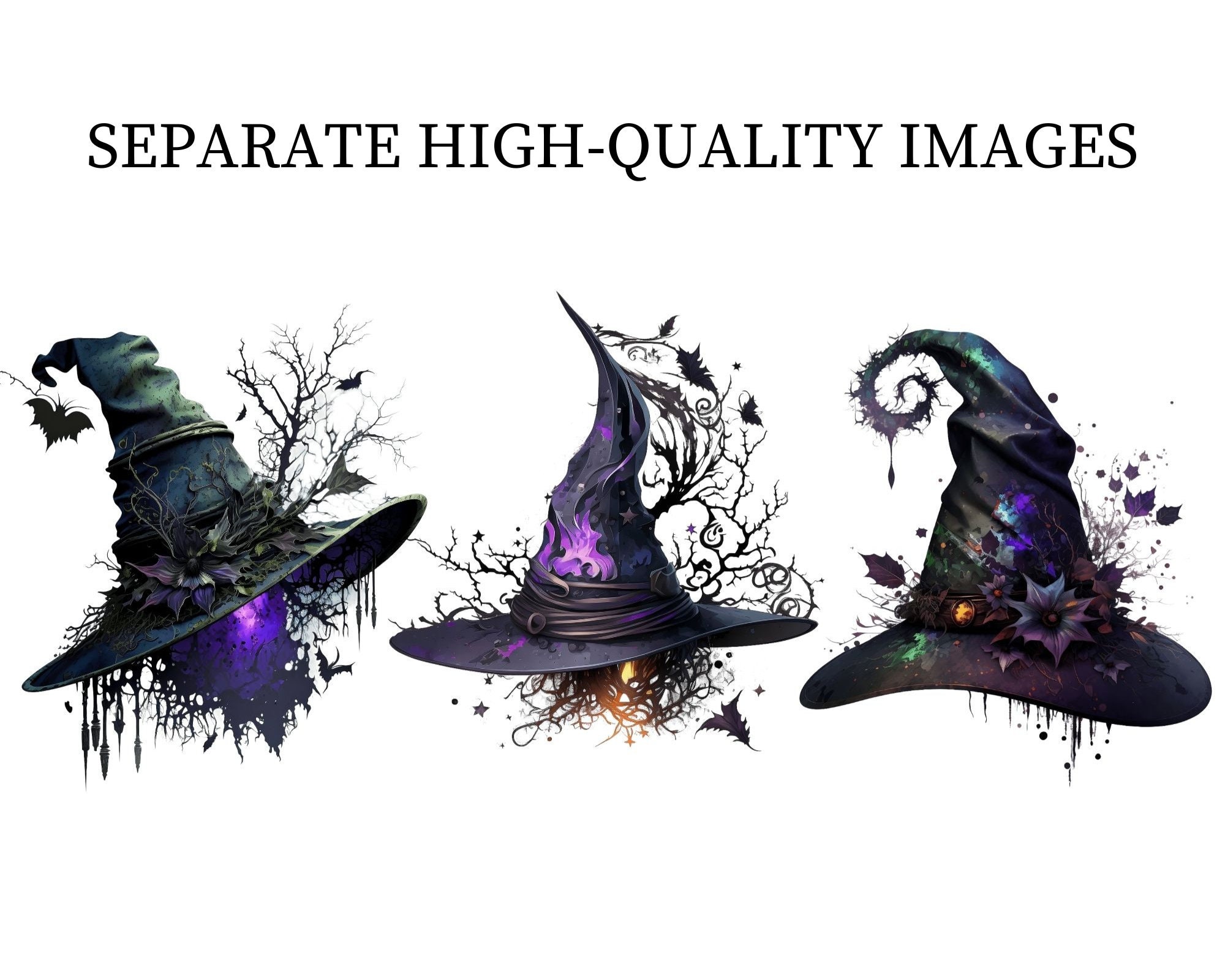 Witchy Clipart PACK Mystical PNG Witches Set Halloween Dark Magic ...