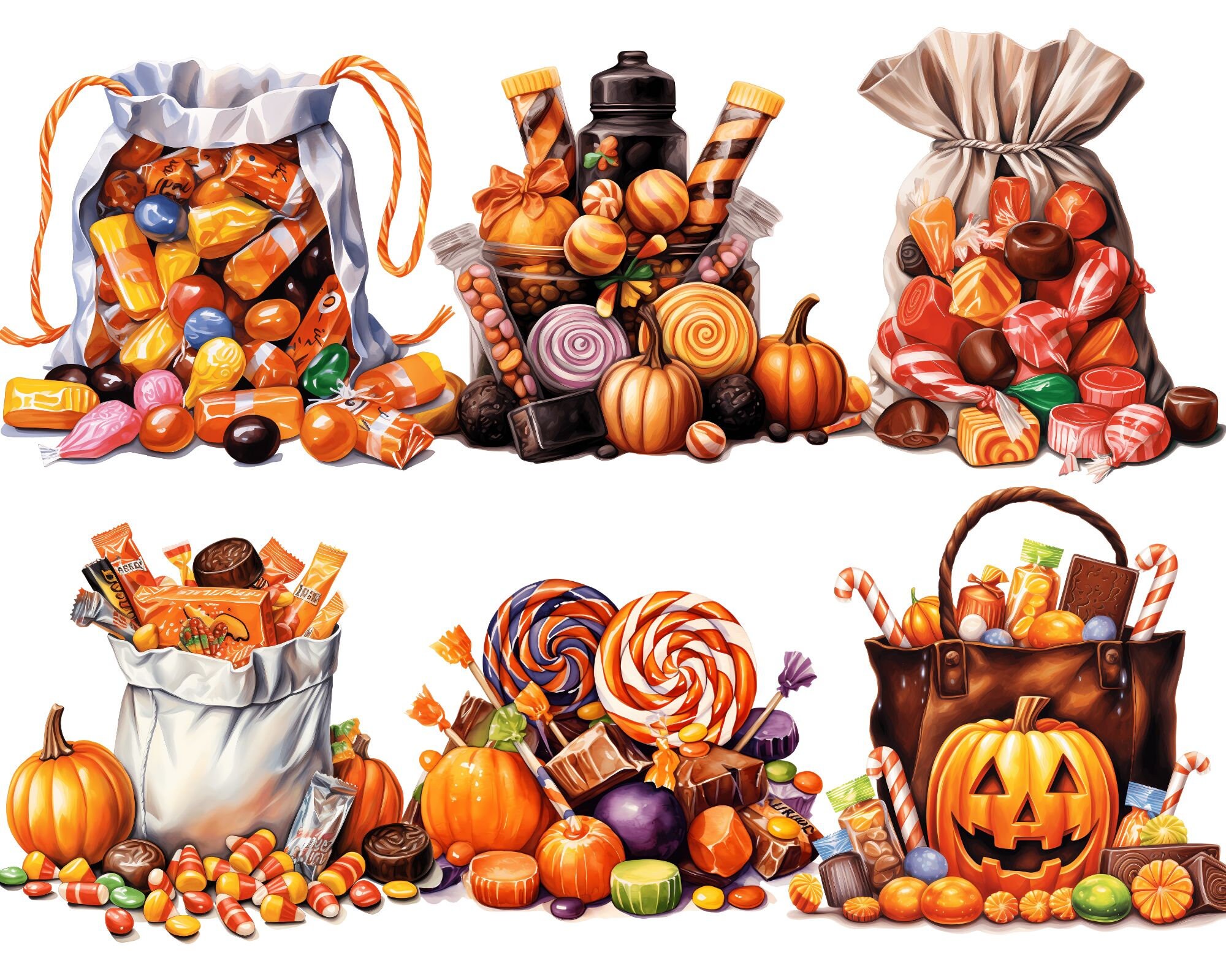 Halloween Candies Clipart Sweets PNG Autumn Clipart Jack O Lantern Png ...