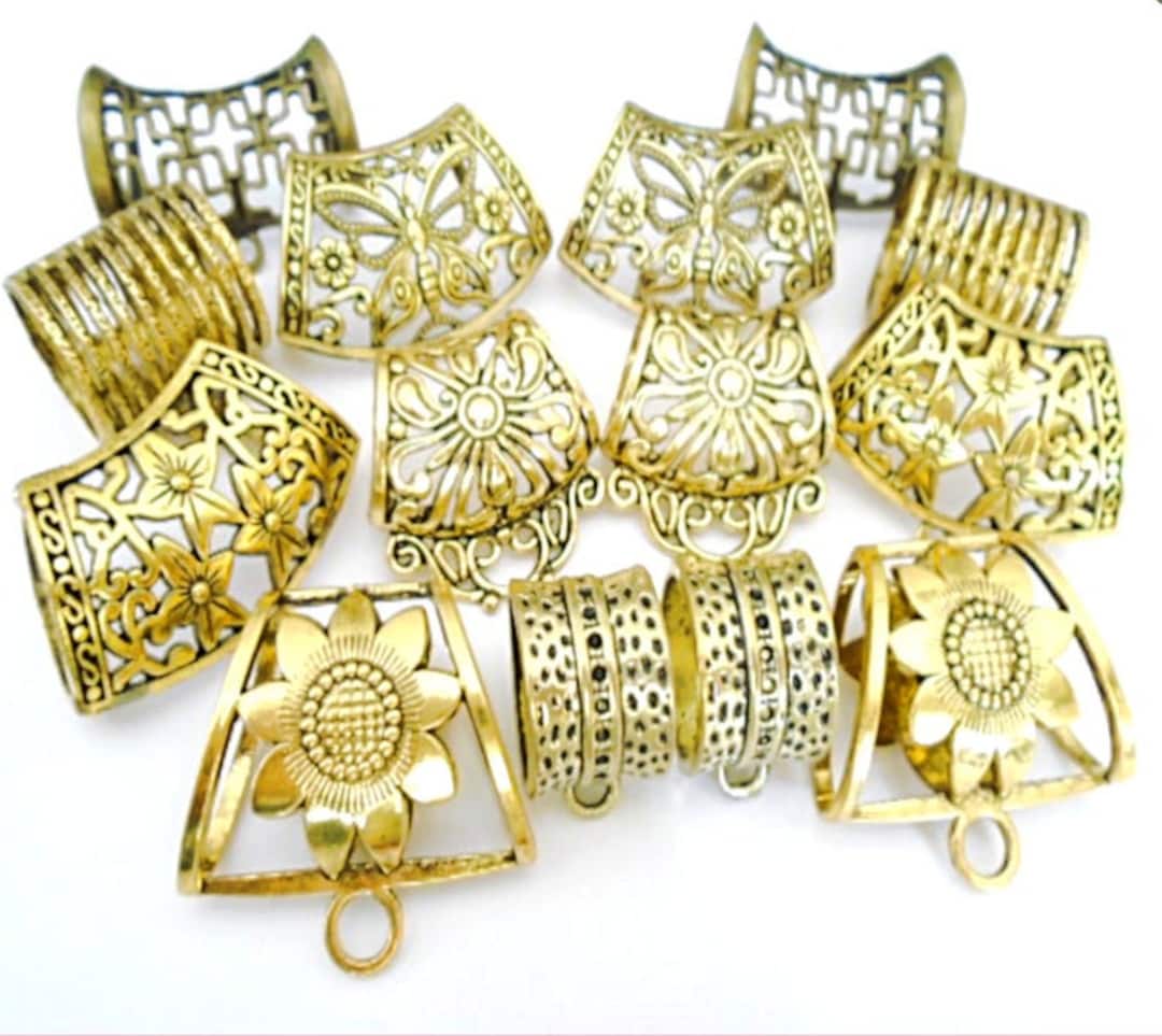 7 Style 14 Pieces Metal Alloy Gold Plated Scarf Necklace Jewelry Clips ...