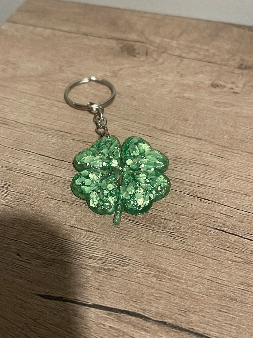 Four Leaf Clover Large Lucky Charm Keychain Good Luck Charm Keychain St ...