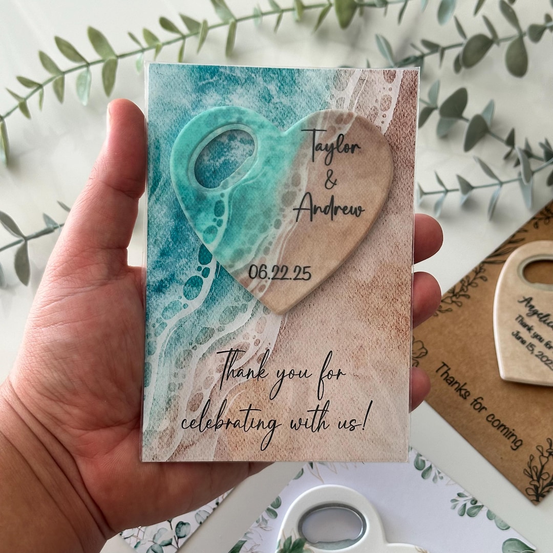 Wedding Favor Magnet for Guest, Beach Theme Engagement Party Favor ...