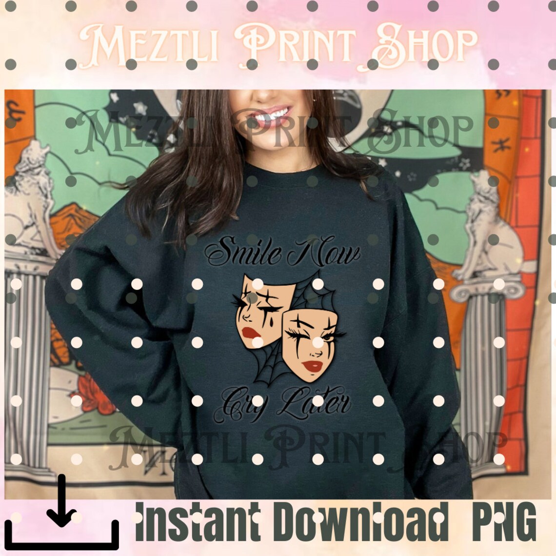 Chicano-chicana-smile Now Cry Later-oldies-png-sublimination-eco ...