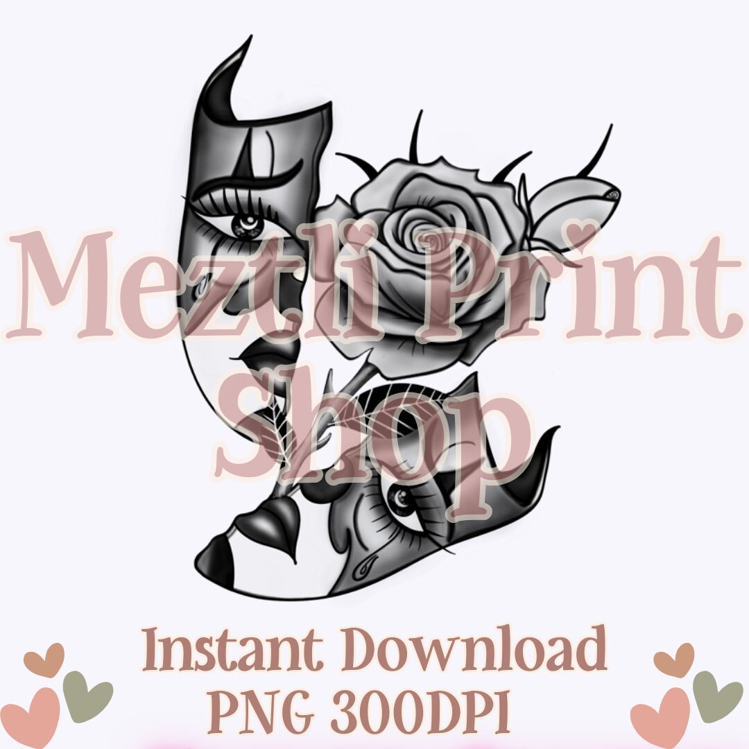 Chicano-chicana-california-tattoo Style-oldies-rose-black and White-png ...